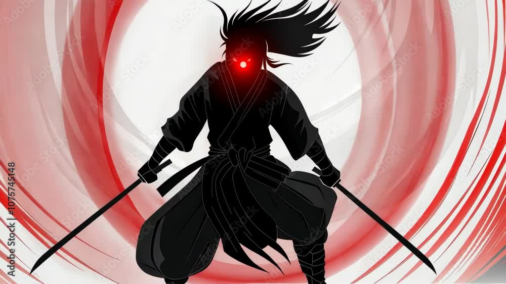 Intriguing D illustration of a powerful samurai in full gear, with ...