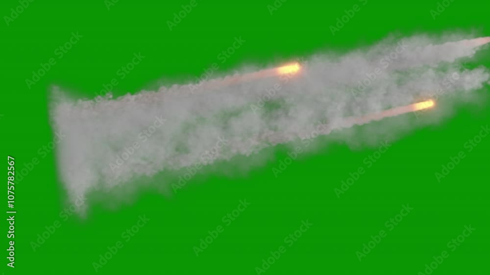 Multiple rocket launcher firing several missiles, 24p, three different ...