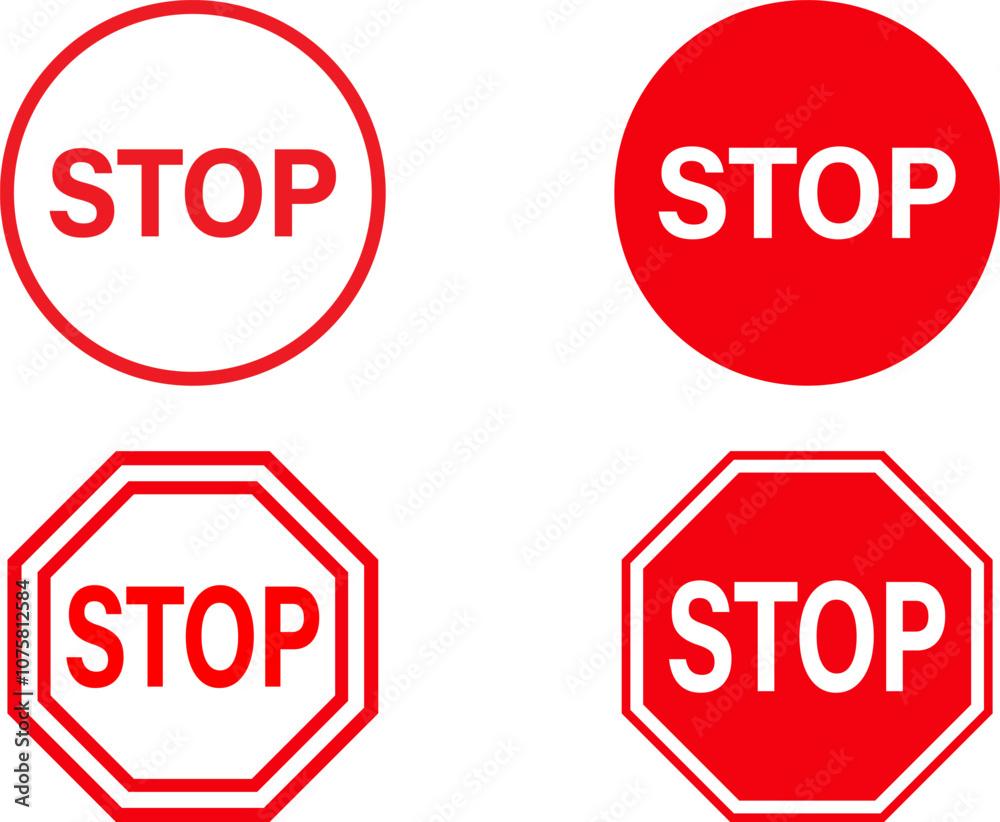 Stop sign with the word stop on its symbol is isolated on white ...