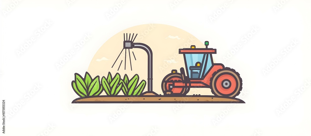 High-resolution icon representing farm irrigation systems for efficient ...