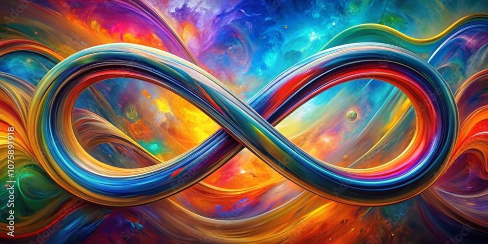 Panoramic Infinity Sign Clipart Representation with Abstract Elements ...
