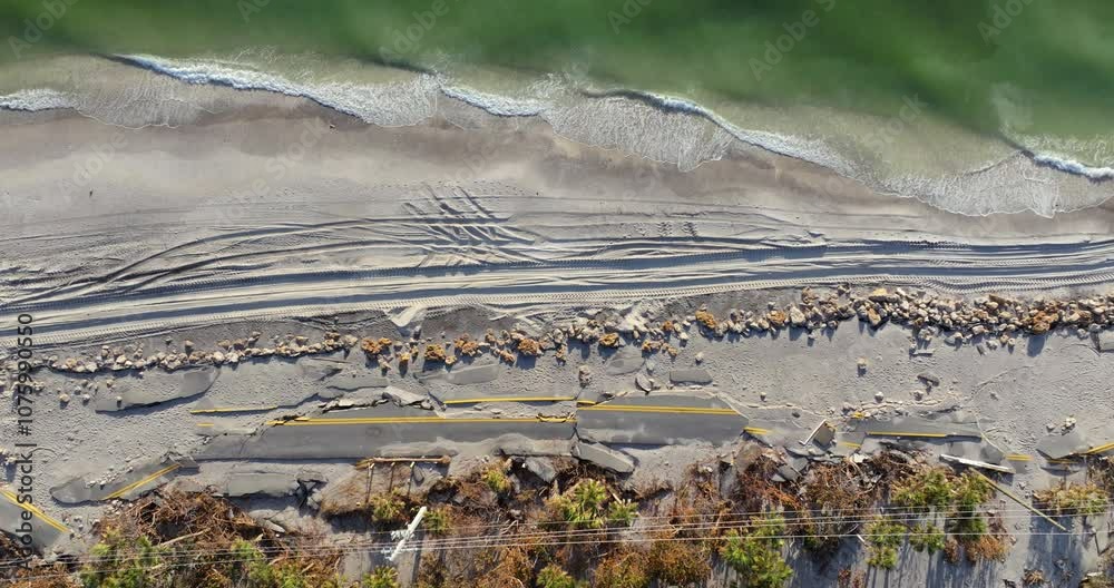 Destroyed Manasota Key road at Blind Pass Beach after Hurricane Milton ...