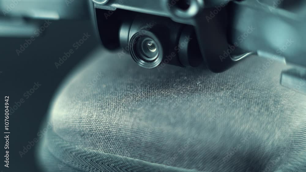 Macro Drone Camera Lens on a stabilizer and sensors, hyper close up ...