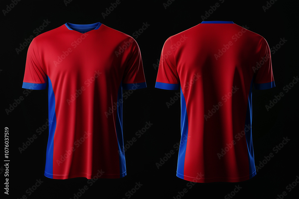 red and blue jersey template for team club, jersey sport, front and ...