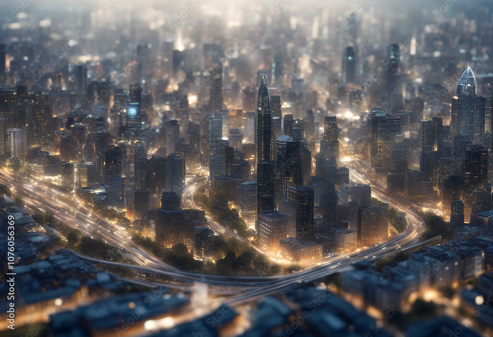 traffic tech digital elements futuristic seamless architecture city ...