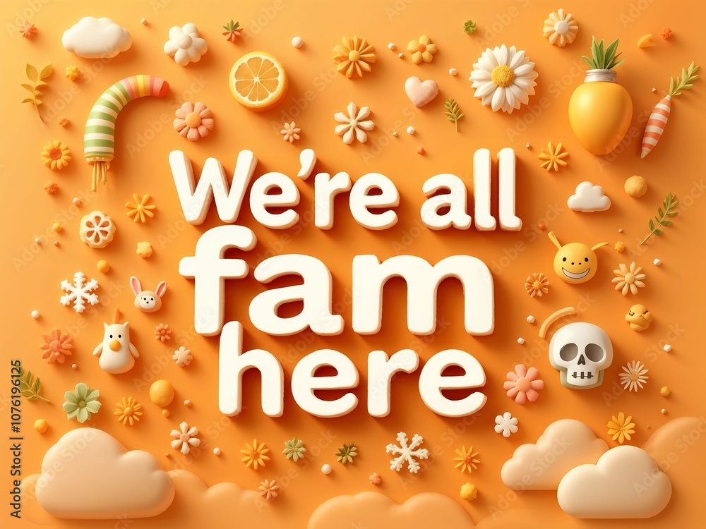 We’re All Fam Here: A Warm 3D Background with Family Themes and Cozy ...