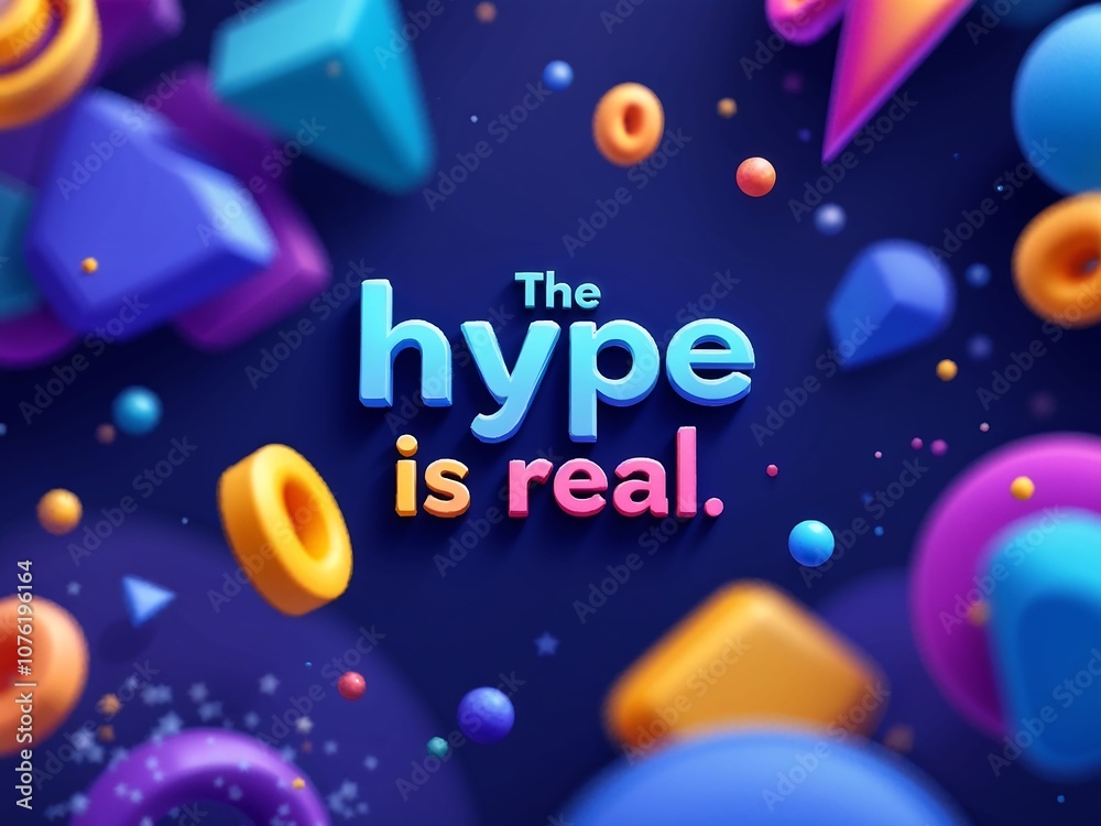 The Hype is Real: An Energetic 3D Background with Bold Graphics and ...