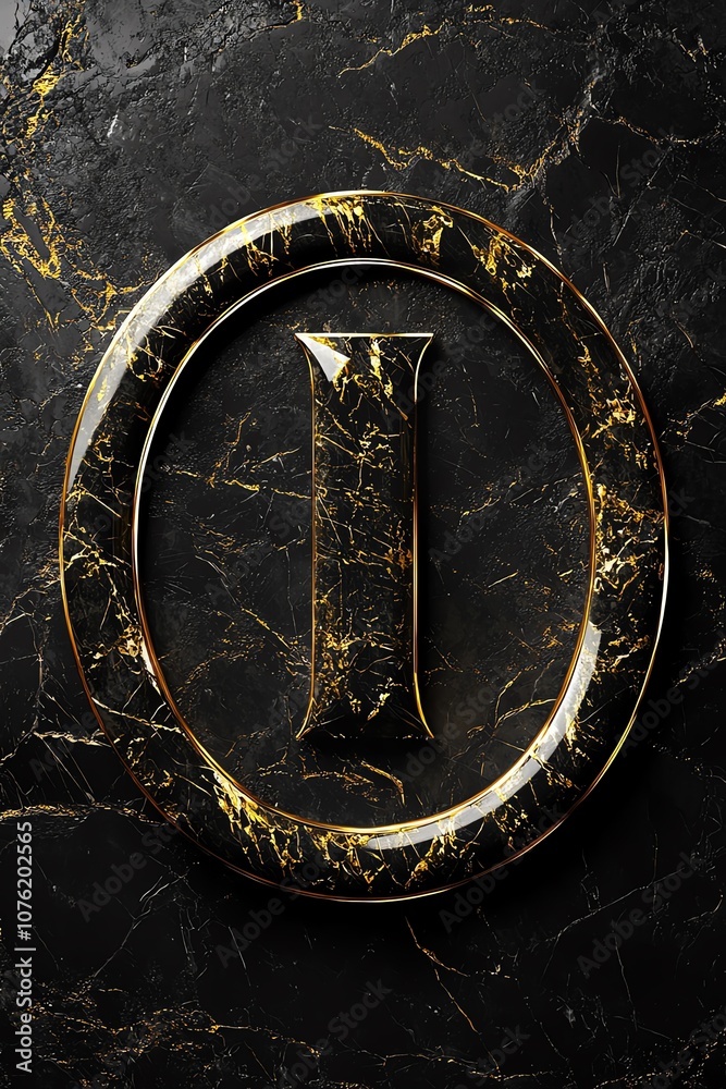 Ancient Greek 3D omega symbol with gold marble texture, classical ...