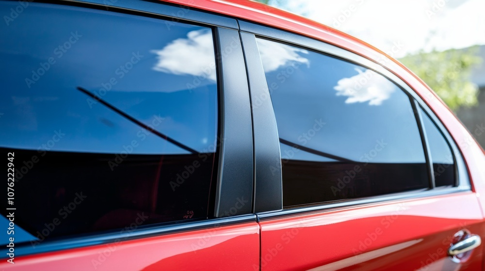 Side view of car window tint, ceramic film provides heat rejection and ...