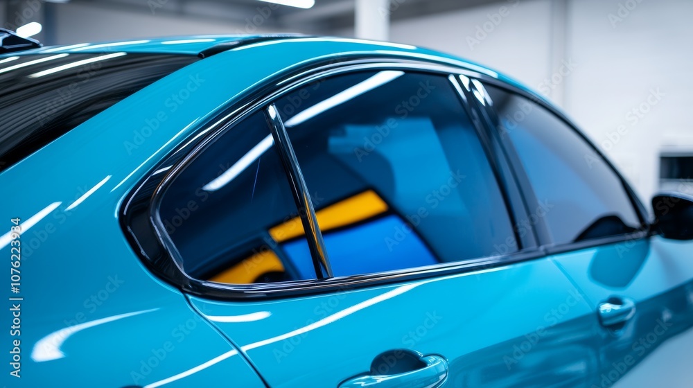 Side view of car window tint, ceramic film provides heat rejection and ...