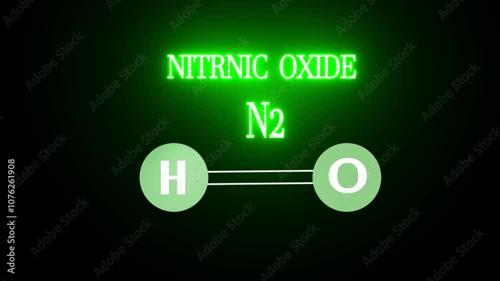 Nitric Oxide Molecular Structure Symbol Neon Glow and Futuristic ...