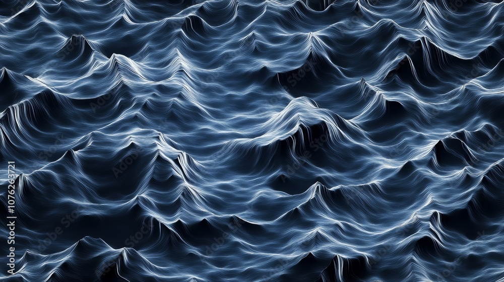 This design features a repeating pattern of wavy lines that look like ...