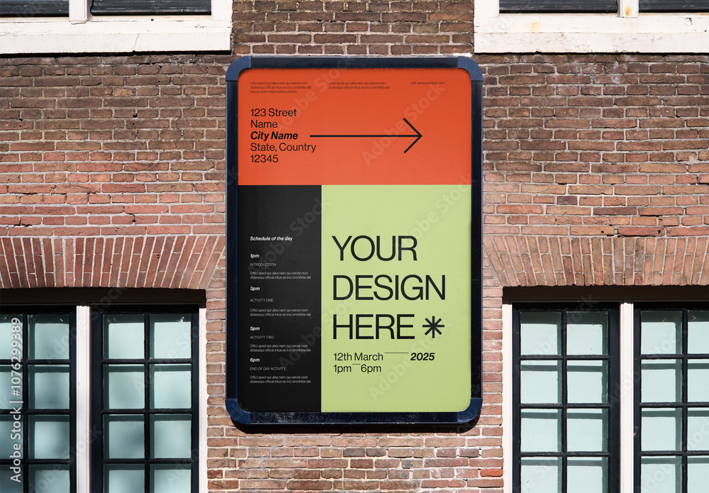 Mockup Of Vertical Customizable Poster On Building Stock Template ...