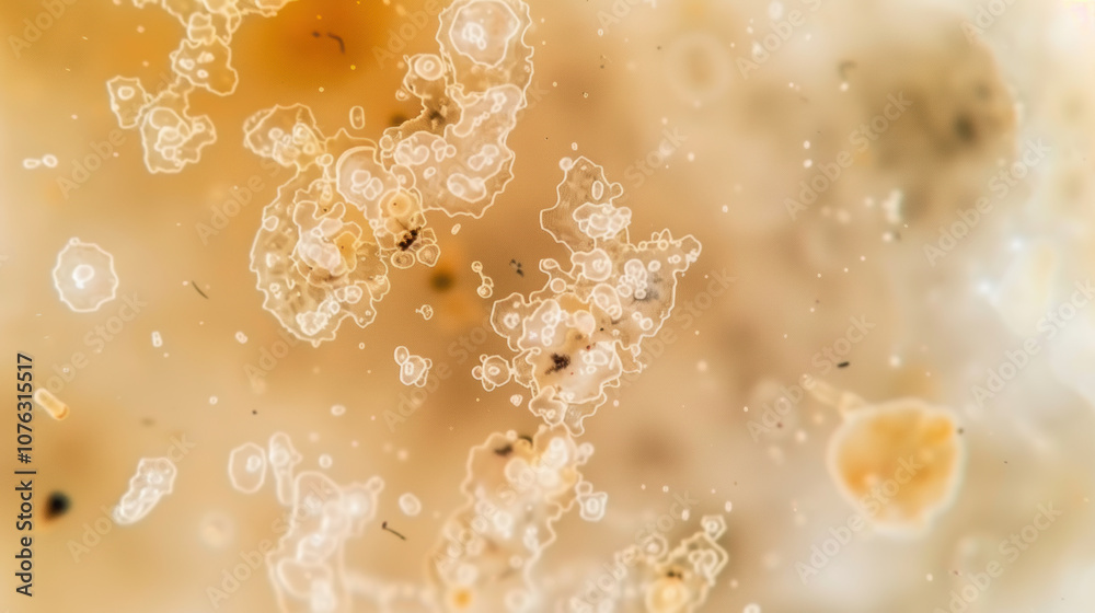 Close-up of magnified fungal infection on human skin showing visible ...