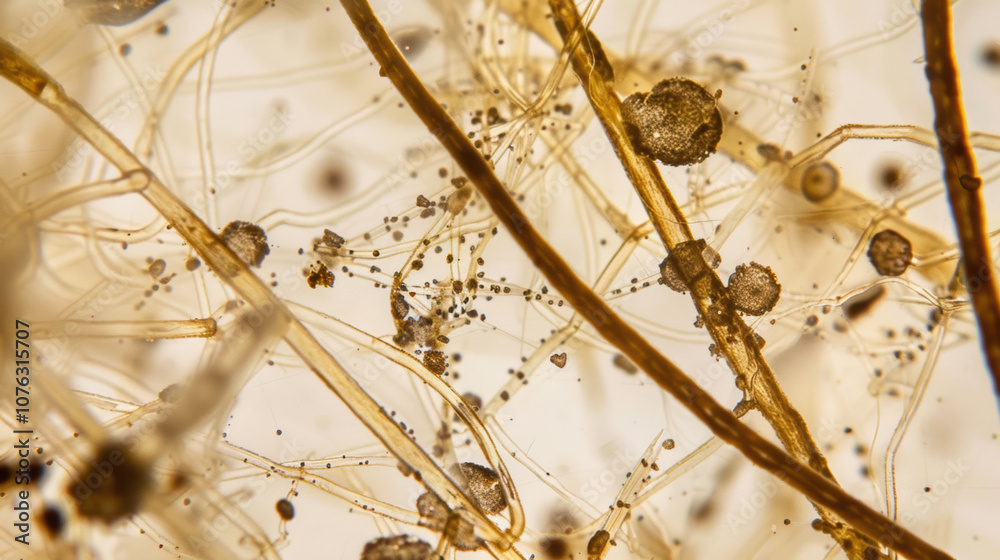 Close-up of magnified fungal infection on human skin showing visible ...
