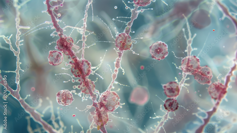 Close-up of magnified fungal infection on human skin showing visible ...