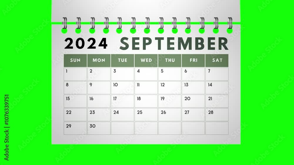 Calendar for 2024 from january to december flipping through mouth to ...