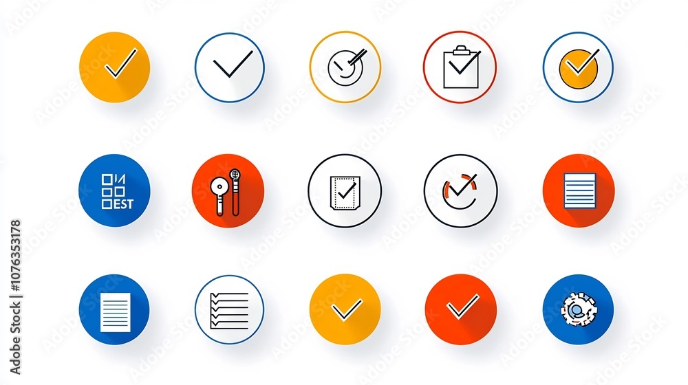 Minimalist icon set designed for inspection evaluation and assurance ...