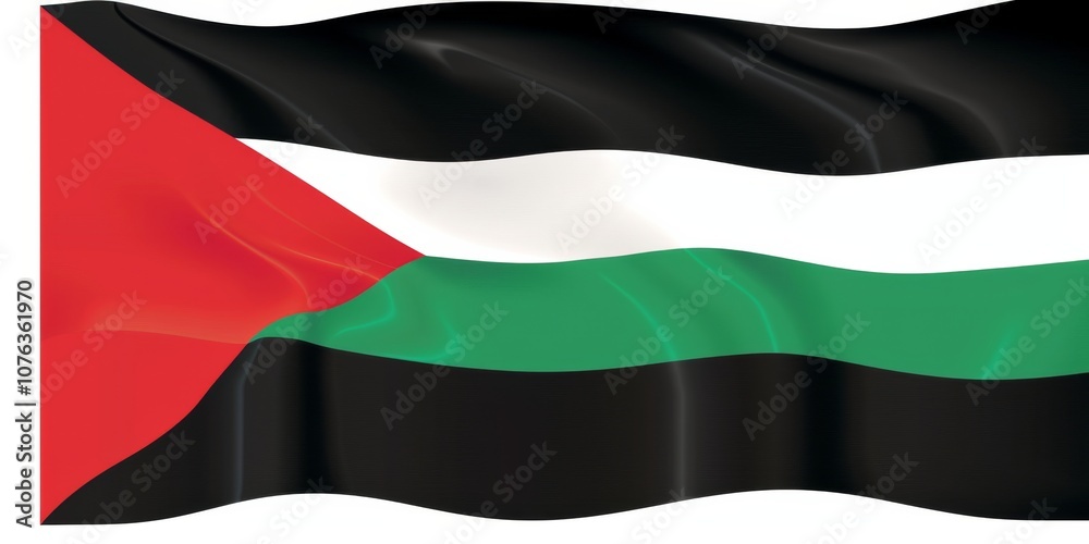 The national flag of the United Arab Emirates waves proudly, showcasing ...