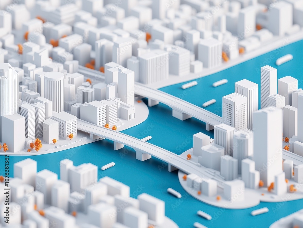 Urban growth exploring modern cityscapes with roads and bridges ...