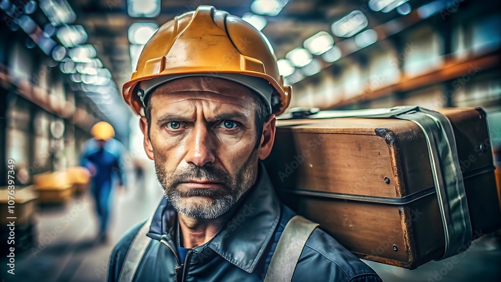 trabajador de almacén organizando cuidadosamente stock e inventario ...