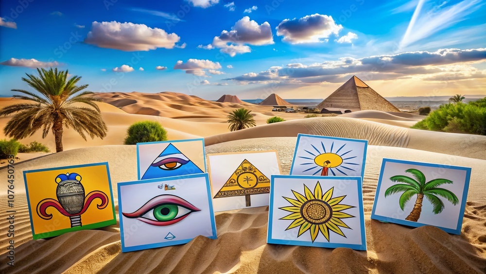 Educational Flashcard Featuring Ancient Egypt Objects for Kids Learning ...