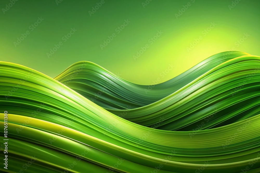 Modern Wavy Style Cool Plain Green Background for Presentations, Ideal ...