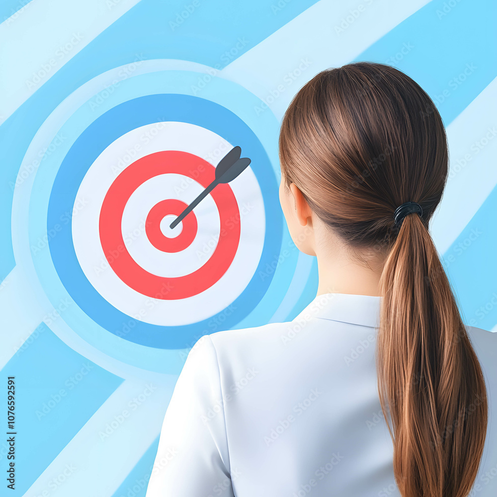 Woman setting goals with a clear sense of purpose and self-control ...