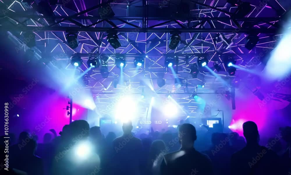 Lasers Disco in Smoke Flashing Club Flashlights Disco Lights Matrix ...