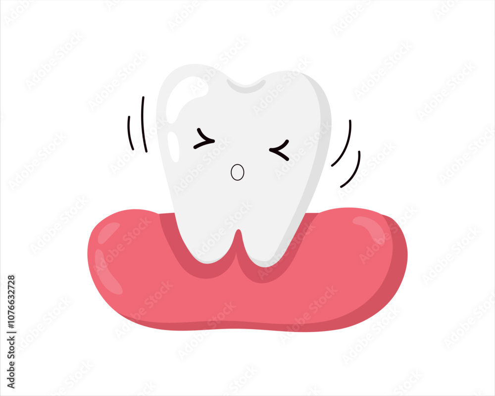 The diseased human tooth in the gum. Medico-dental concept of oral ...