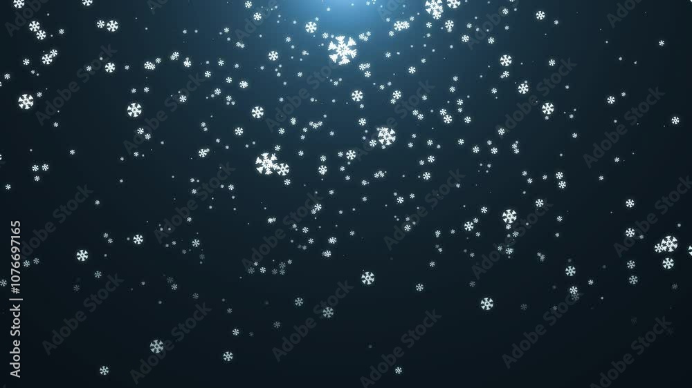 Winter snowfall, snow animation, seamless loop. Isolated snow falling ...