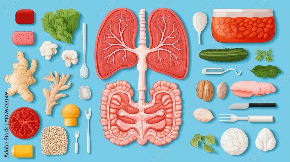 Flat Design of Human Digestive and Food Processing Organ System This ...