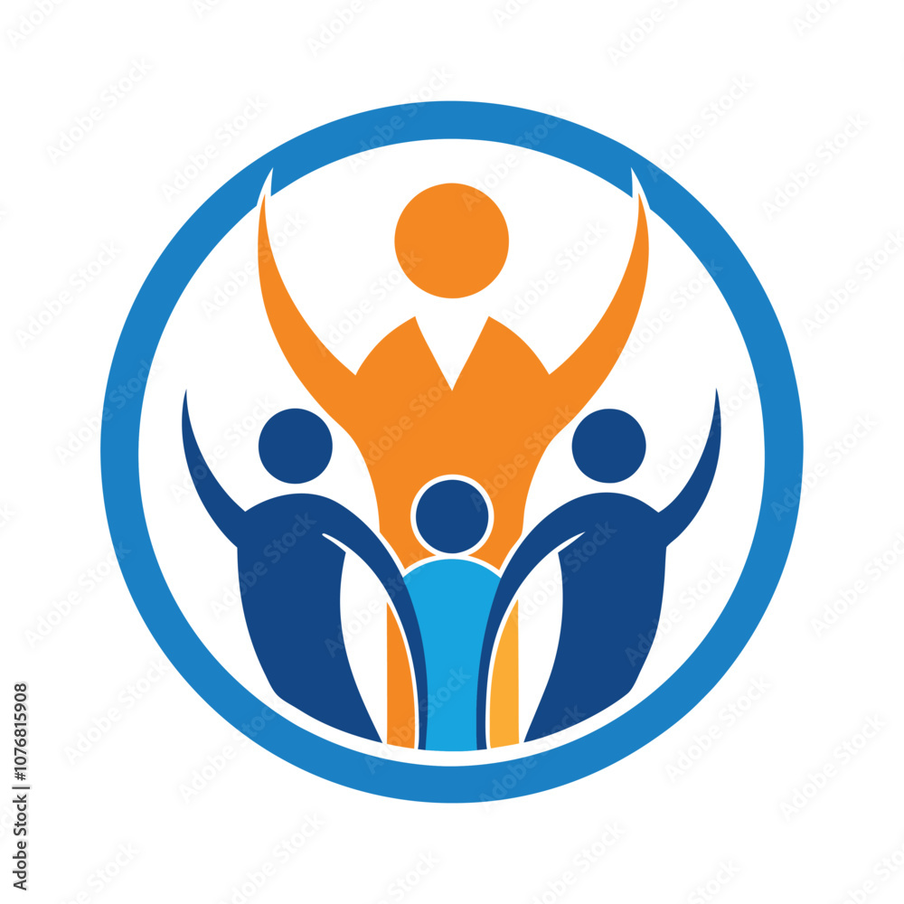 Family Icon Logo Vector - Minimalist Silhouette of Parents and Children ...