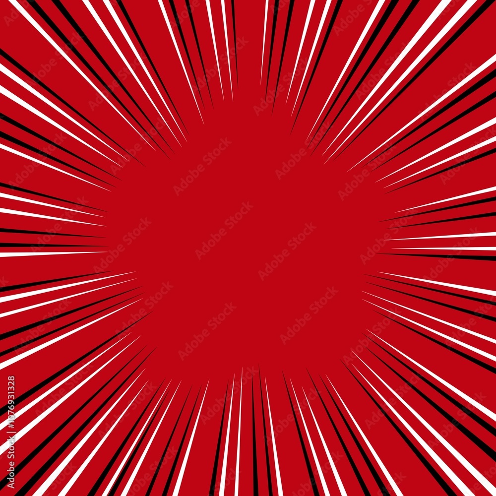Dynamic red burst background with bold black and white motion lines ...
