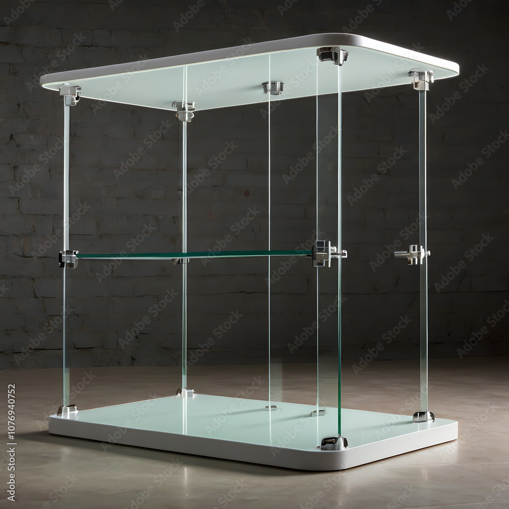 Podium of glass product stand display background 3D transparent stage ...