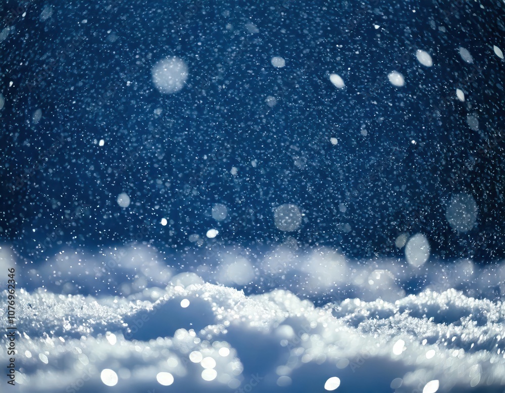 winter snowfall texture closeup macro background, photo of snow falling ...