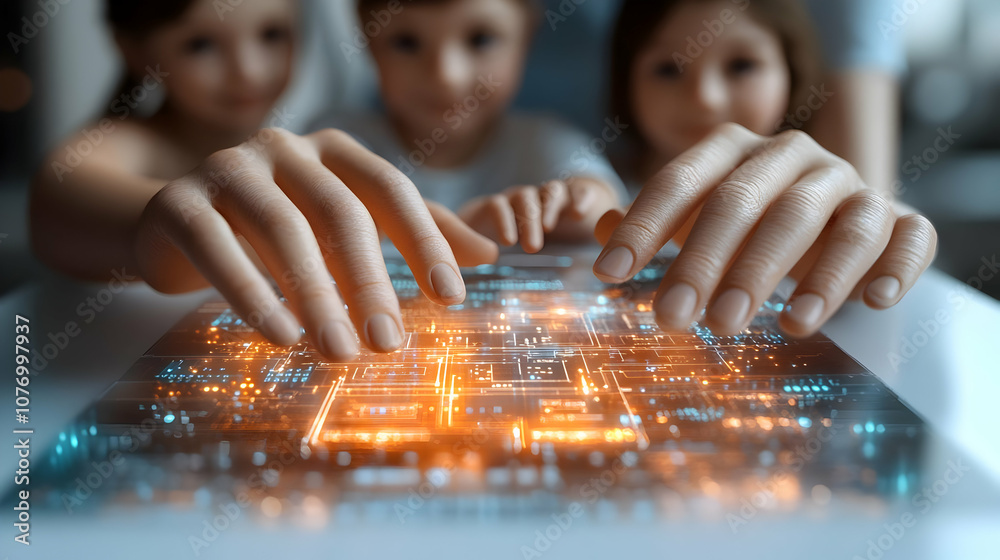 3D Macro Image Family Hands Holographic Meal Planner Weekly Plan ...