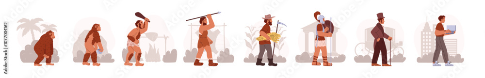 Poster Evolution of man vector illustration set – Wall Art | UkPosters