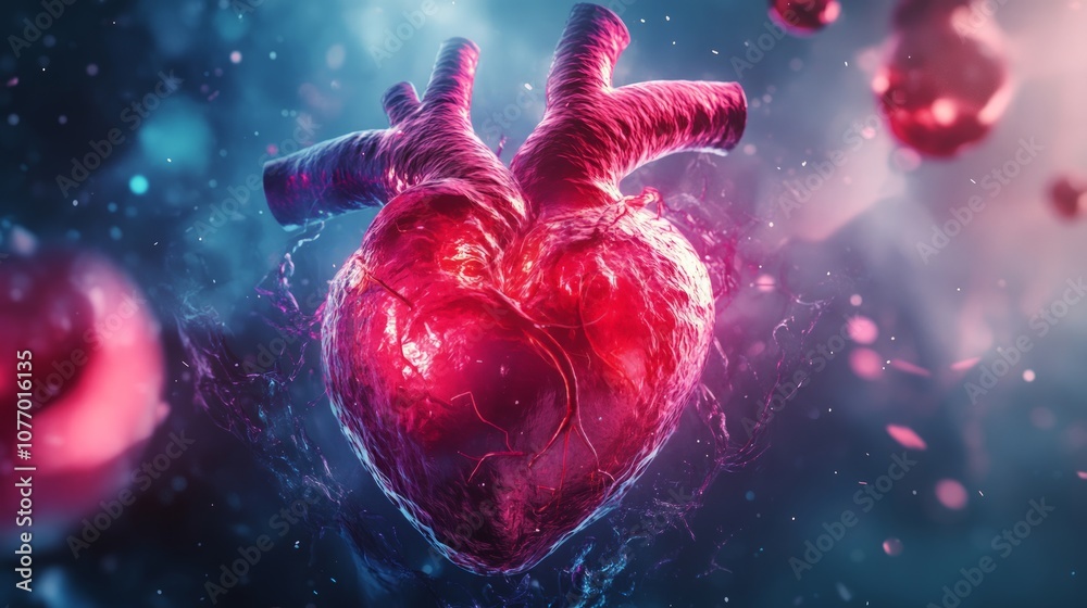 Human heart illustration showcasing oxygen-rich and oxygen-poor blood ...