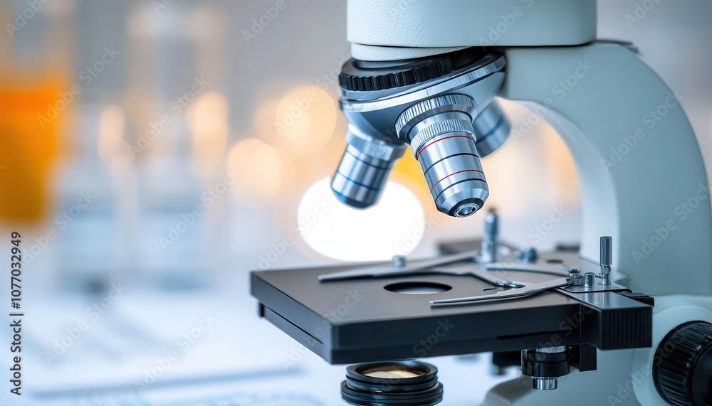 Microscope slide with blank space for labeling, experiment graphic ...