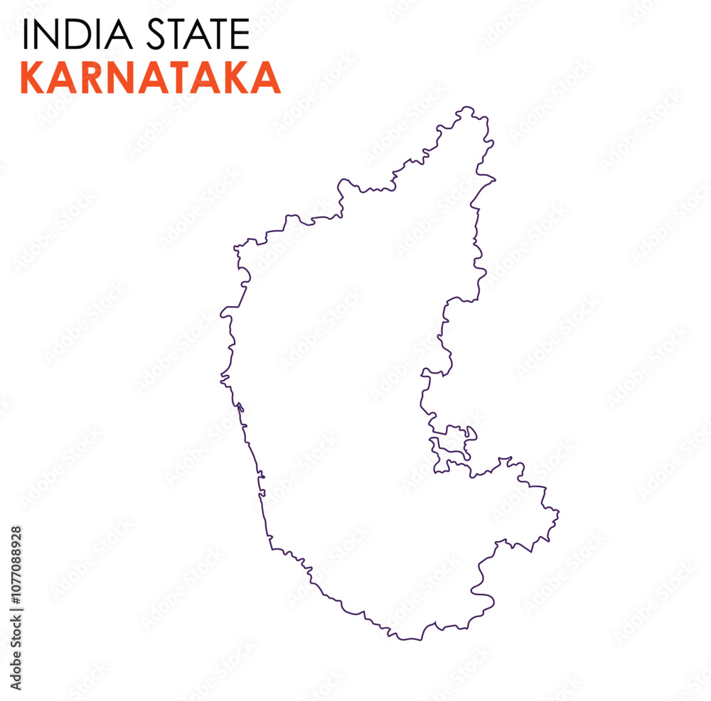 Karnataka map of Indian state. Karnataka map vector illustration ...