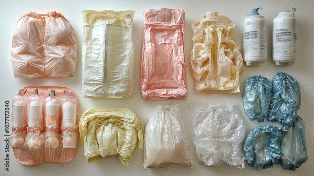 display body bags organized rows highlights different sizes and ...