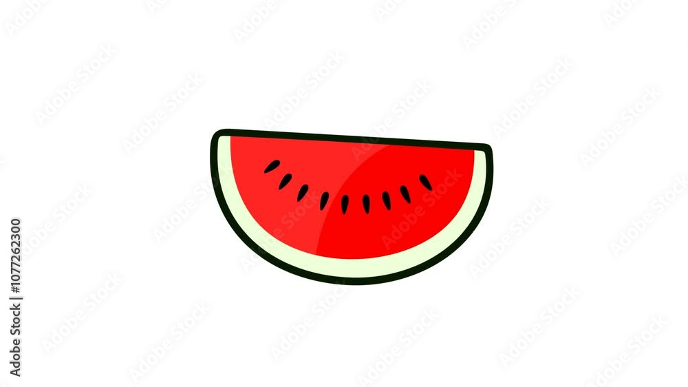 Slice watermelon and melon crops, graphic animation. Alpha channel ...
