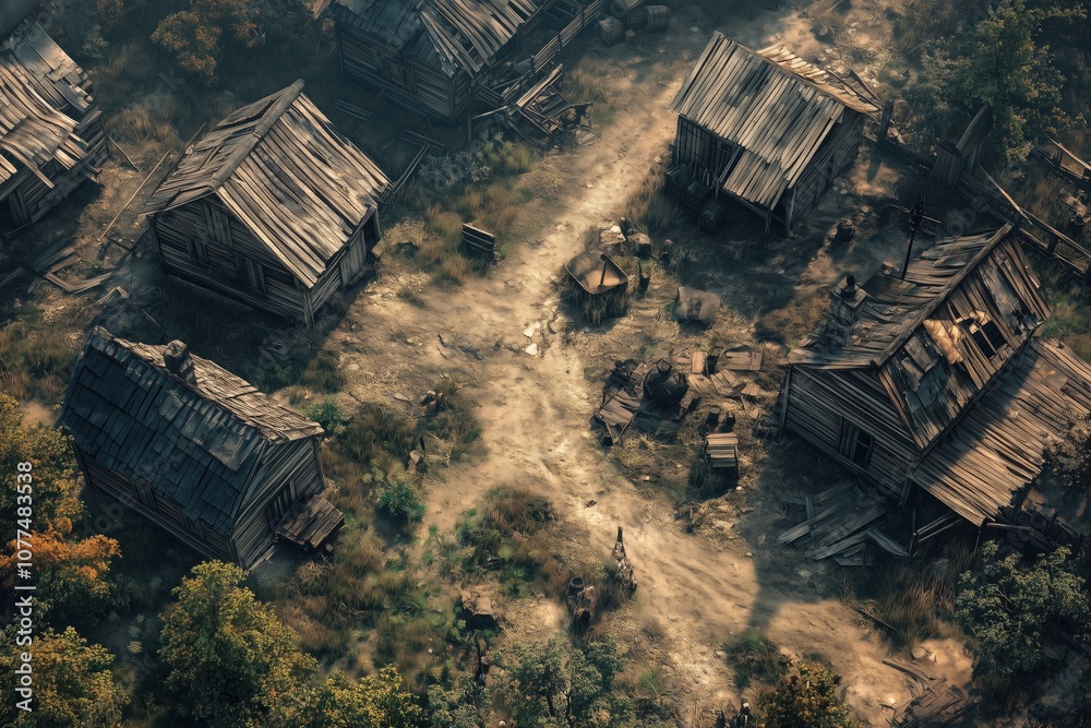 Rural Village Road Rustic Town Street and Houses Tabletop RPG Map ...