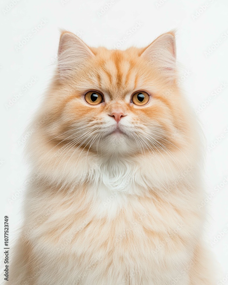 High-Resolution Realistic Portrait of a Persian Cat with Detailed Fur ...