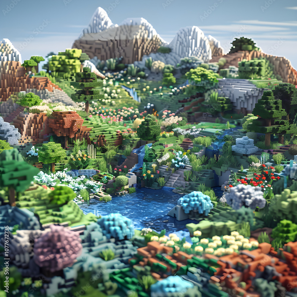 Vibrant Spectrum of Diverse Biomes in Classic Open-World Virtual Game ...
