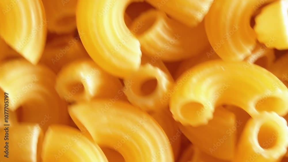 Uncooked Chifferi Rigati Pasta - Top View, Close-Up. Fat and Unhealthy ...