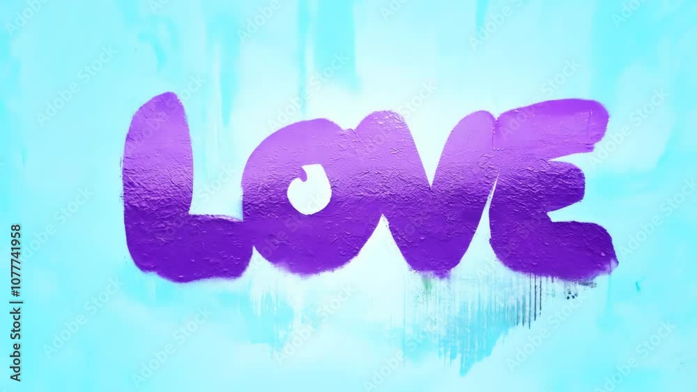 Watch a vibrant purple letter emerge from a bright blue backdrop during ...