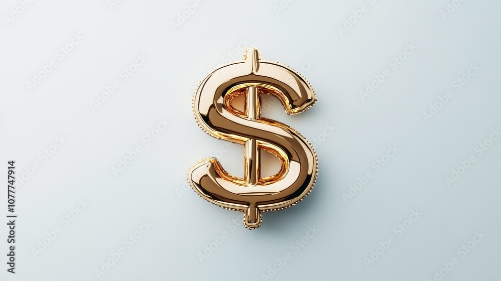 Minimalist 3D Illustration of Gold Currency Symbol Rendered in 3D ...