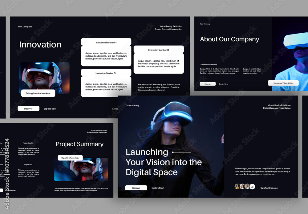 Black Blue White Modern VR Exhibition Project Proposal Presentation ...